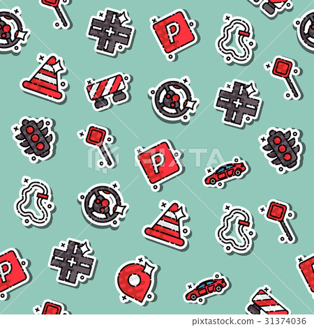 Traffic icons pattern - Stock Illustration [31374036] - PIXTA