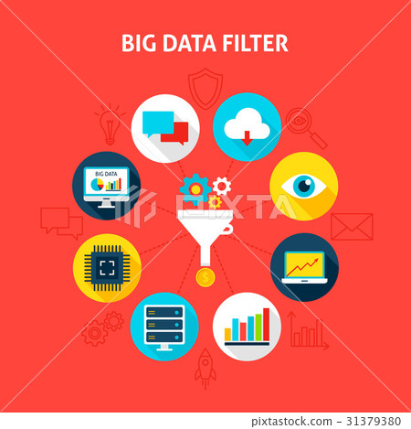 Concept Big Data Filter - Stock Illustration [31379380] - PIXTA