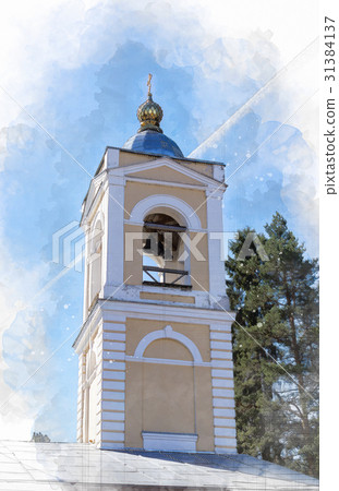 Architectural sketch Belfry Church - Stock Illustration [31384137] - PIXTA