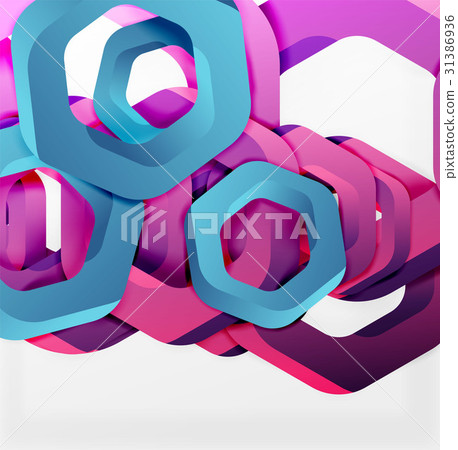 Overlapping hexagons design background - Stock Illustration [31386936 ...