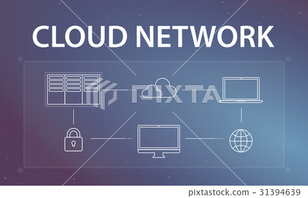 Cloud network technology graphic overlay - Stock Illustration [31394639 ...