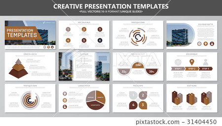 Set of brown elements for multipurpose - Stock Illustration [31404450 ...