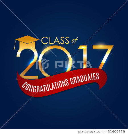 Congratulations on Graduation 2017 Class - Stock Illustration [31409559 ...