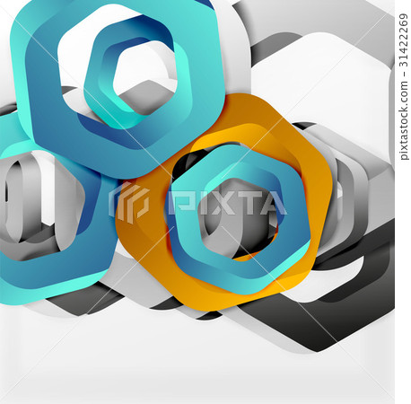 Overlapping hexagons design background - Stock Illustration [31422269 ...
