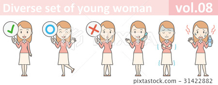 Illustration of a young lady with long hair... - Stock Illustration ...