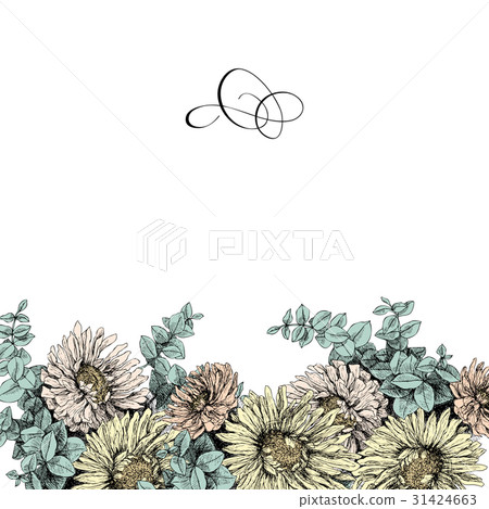 Vintage floral border for your text - Stock Illustration [31424663] - PIXTA