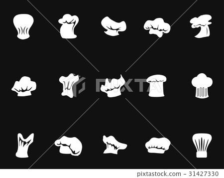 chef hats icon on black background - Stock Illustration [31427330] - PIXTA
