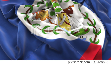 Belize Flag Ruffled Beautifully Waving - Stock Illustration [31428880 ...