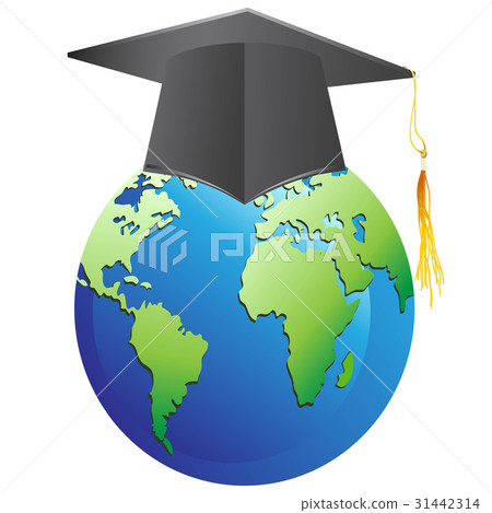 graduation cap on earth - Stock Illustration [31442314] - PIXTA