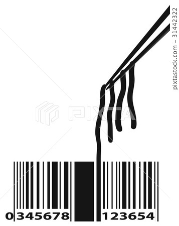 Noodle Barcode With Chopstick - Stock Illustration [31442322] - PIXTA