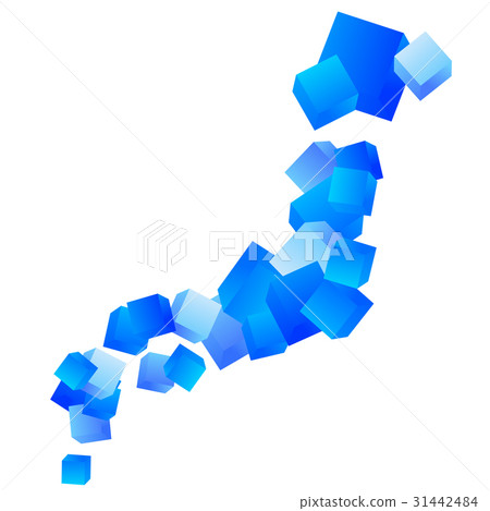 Japan Map Blue Icon - Stock Illustration [31442484] - PIXTA