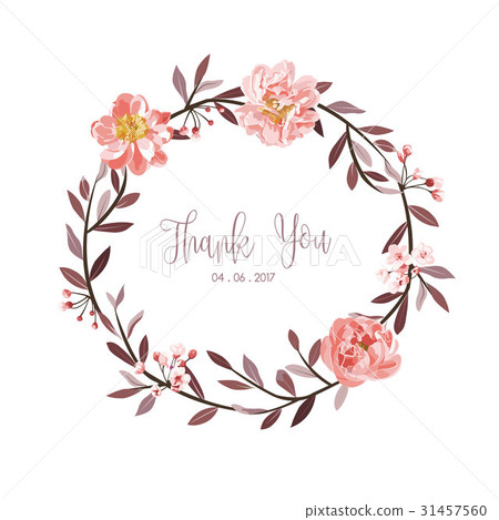 Wreath of flowers in romantic -插圖素材 [31457560] - PIXTA圖庫