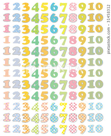 Pop numeric character set - Stock Illustration [31458312] - PIXTA