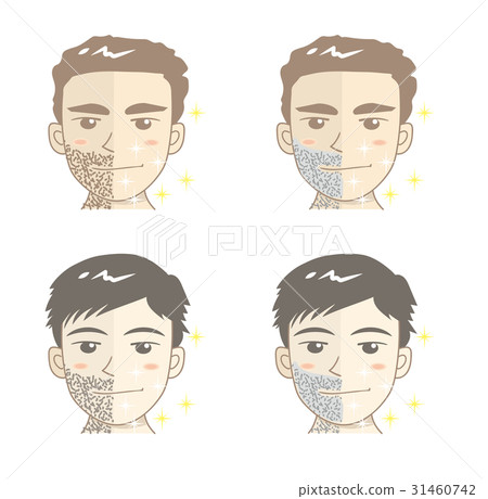 Men's Aesthetic · Depilation Before-After 4... - Stock Illustration ...