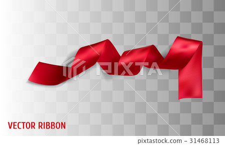 Red realistic silk vector ribbon - Stock Illustration [31468113] - PIXTA