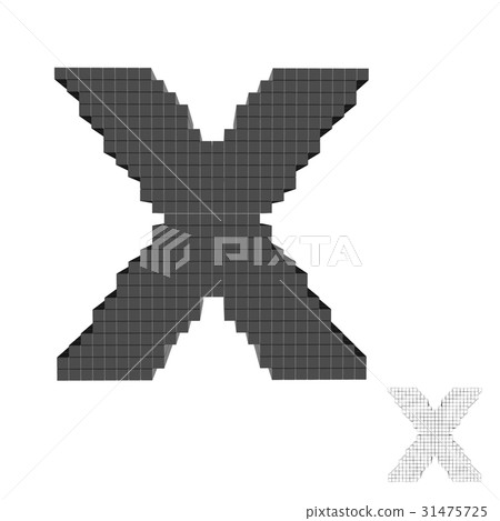 3d pixelated capital letter X. Vector illustration - Stock Illustration ...