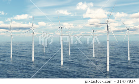 Offshore wind farm - Stock Illustration [31477934] - PIXTA