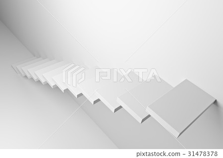 White ascending stairs top diagonal view - Stock Illustration [31478378 ...