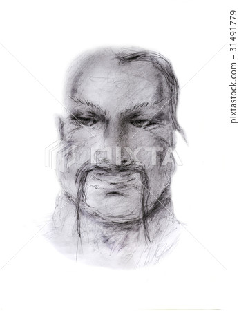 male with forelock and mustache - Stock Illustration [31491779] - PIXTA