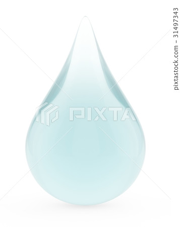 3D rendering water drop isolated on white - Stock Illustration ...