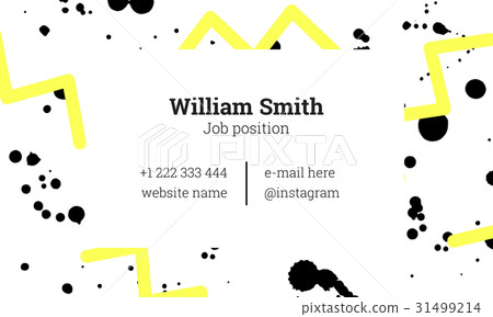 Business card template in the style of Memphis - Stock Illustration ...