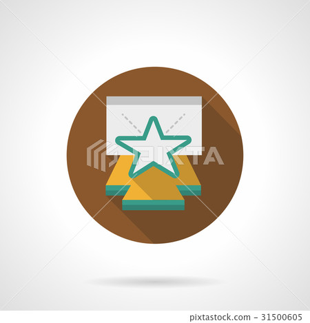 Star on stage brown round vector icon - Stock Illustration [31500605 ...