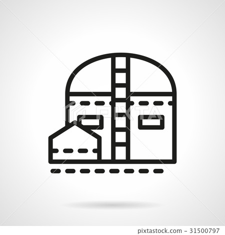 Industrial storage simple line vector icon - Stock Illustration ...