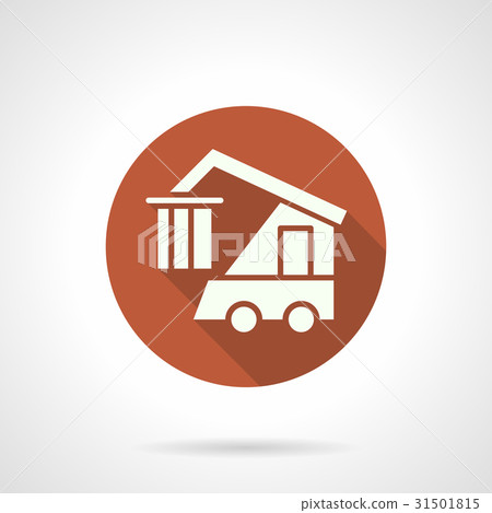 Logistics machine orange round vector icon - Stock Illustration ...