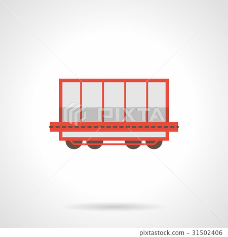 Rail freight wagon flat color vector icon - Stock Illustration ...