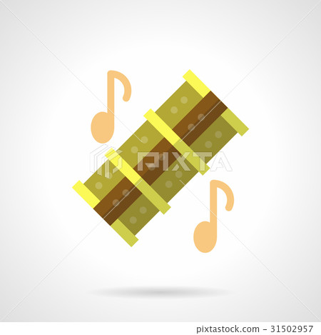 Musical reed pipes flat color vector icon - Stock Illustration ...