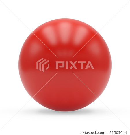 3d rendering red sphere on white background - Stock Illustration ...
