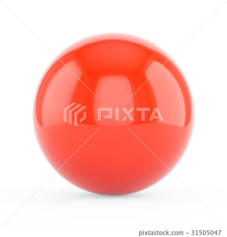 3d rendering red sphere on white background - Stock Illustration ...
