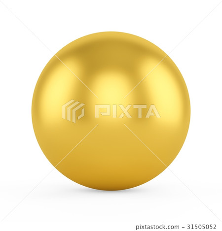 3d golden sphere on white background - Stock Illustration [31505052 ...