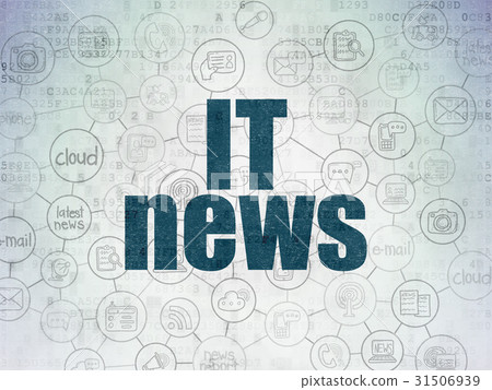 News concept: IT News on Digital Data Paper - Stock Illustration ...