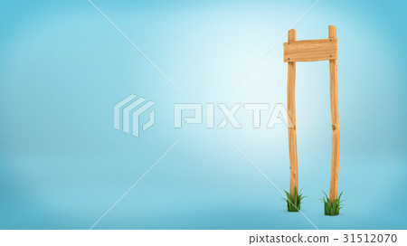 3d rendering of a wooden post with square board - Stock Illustration ...