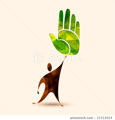Green human hand concept for environment help - Stock Illustration ...