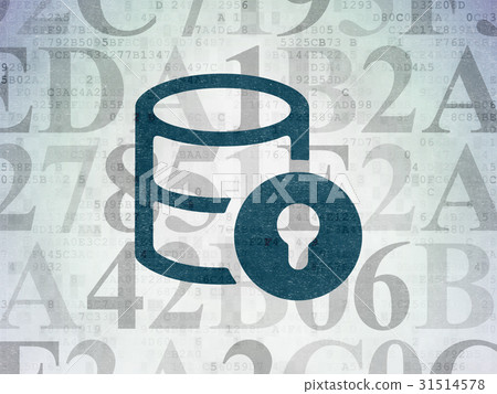 Programming concept: Database With Lock on Digital - Stock Illustration ...