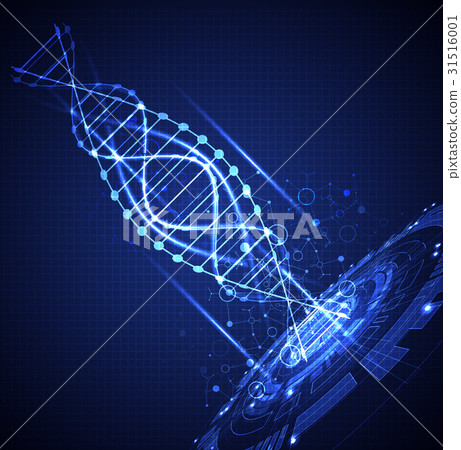 Science template, blue wallpaper a DNA molecules. - Stock Illustration ...
