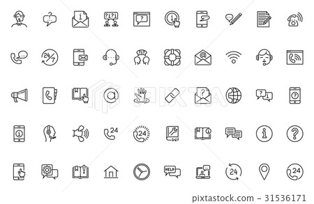 Simple Set of Help, Support and Contact Us - Stock Illustration ...