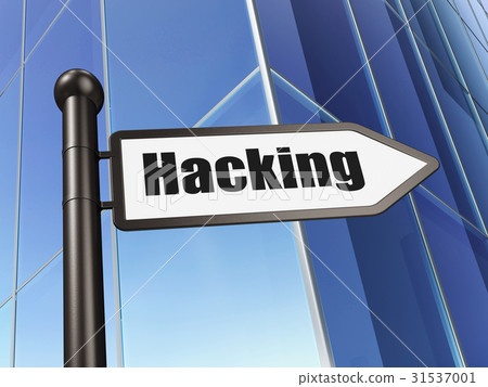Security concept: sign Hacking on Building - Stock Illustration ...