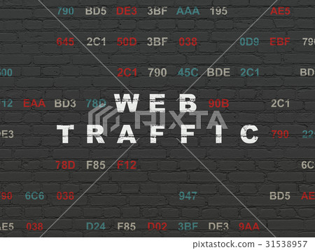 Web design concept: Web Traffic on wall background - Stock Illustration ...