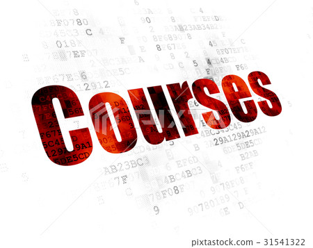 Learning concept: Courses on Digital background - Stock Illustration ...