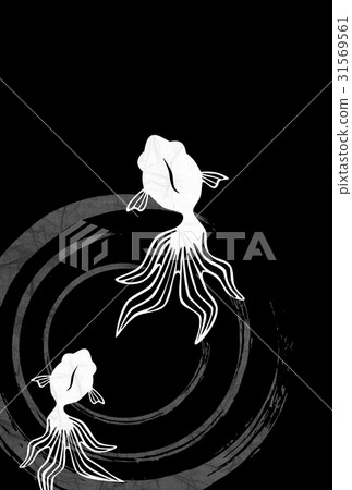 Swimming goldfish vertical - Stock Illustration [31569561] - PIXTA