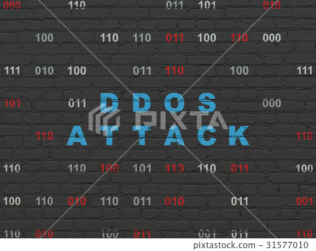 Protection concept: DDOS Attack on wall background - Stock Illustration ...