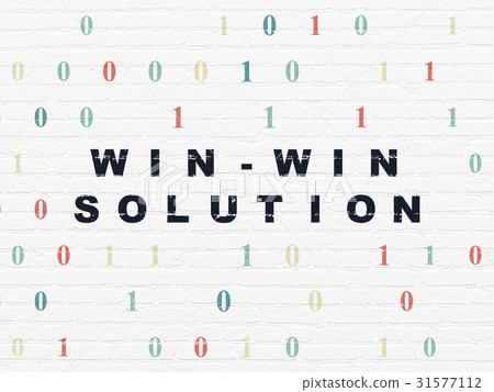 Business concept: Win-win Solution on wall - Stock Illustration ...