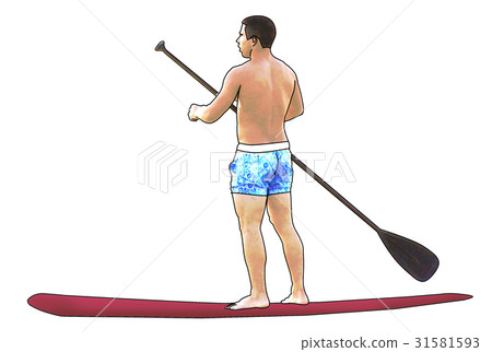 paddling, surf, blue water - Stock Illustration [31581593] - PIXTA