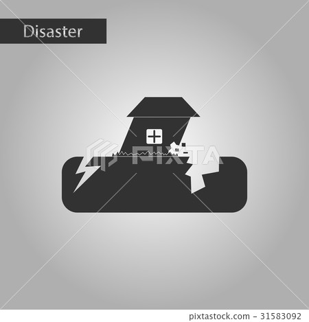black and white style icon natural disaster - Stock Illustration ...