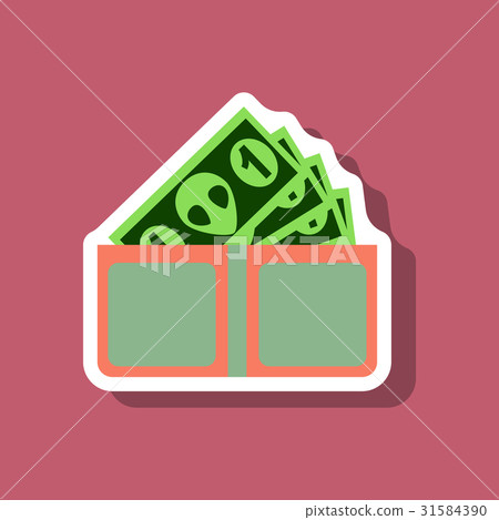 paper sticker on stylish background Money in a - Stock Illustration ...