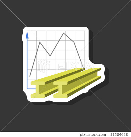 paper sticker on stylish background Falling graph - Stock Illustration ...