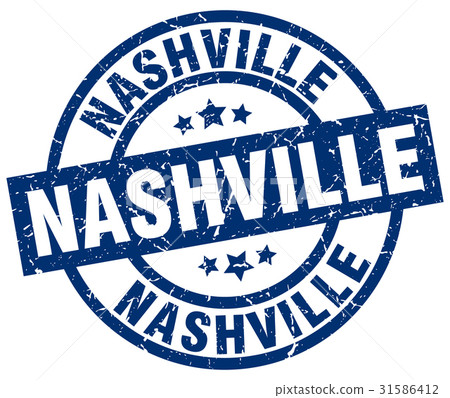 Nashville blue round grunge stamp - Stock Illustration [31586412] - PIXTA